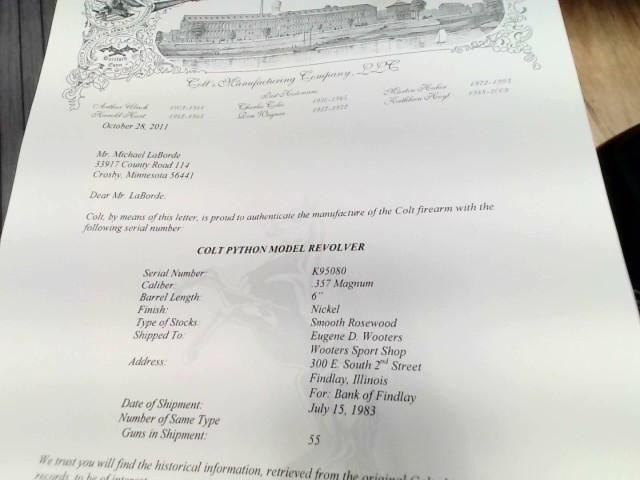 Colt Python Custom Shop .357 Mint In BOX | Viking Gun & Pawn